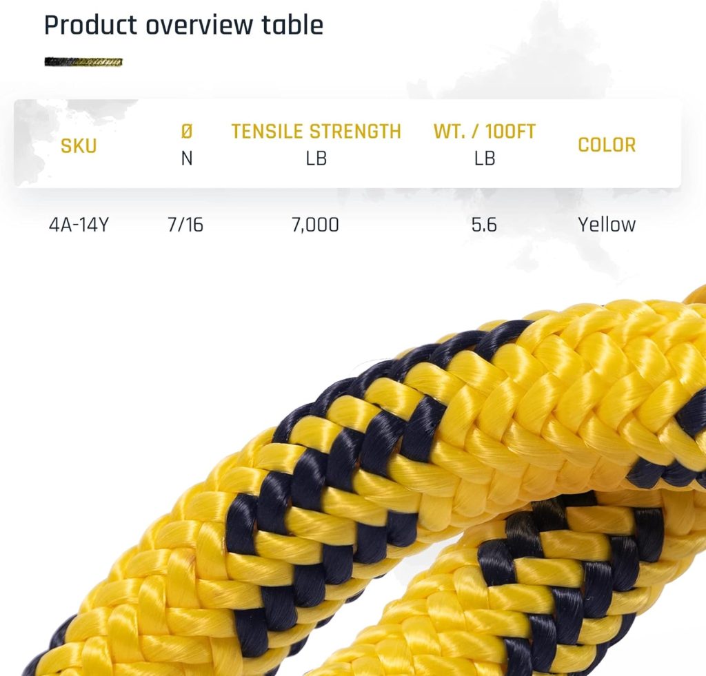 24-Strand 7/16 in (11 mm) -24™ Arborist Rope – 5,400 lb MBS – Static ...