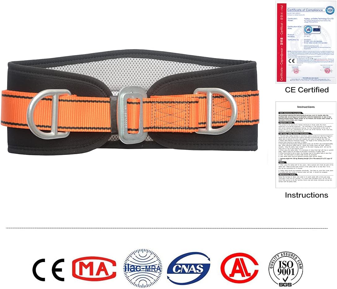 Safety, Climbing Belt, with Hip Pad & 2 D Rings, Personal Protective ...