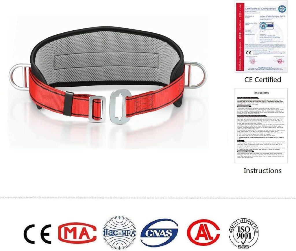 Safety Climbing Belts, Positioning Climbing Belt with Waist Pad and 2 D ...
