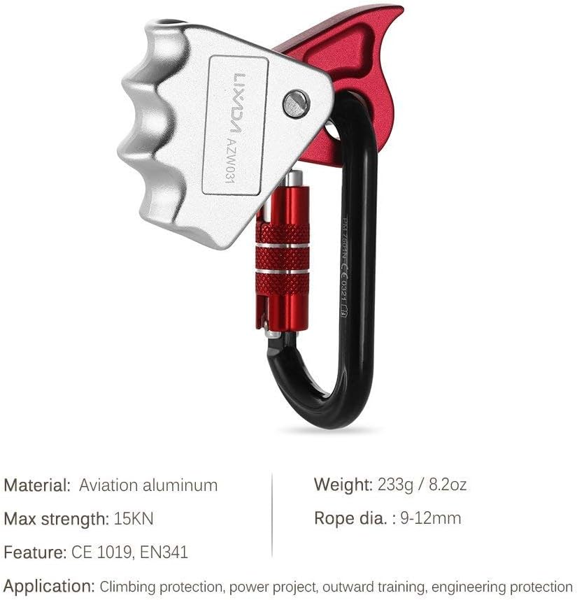 Rope Grab with 24KN Quick Lock Rock Climbing Fall Protection Safety ...