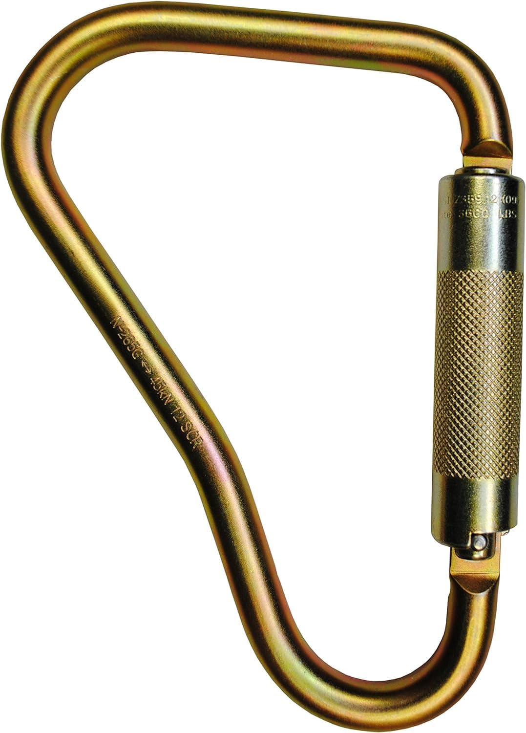 7430 8 1/4 in Steel Carabiner, ANSI 45kN Heavy Duty Auto Twist Lock ...