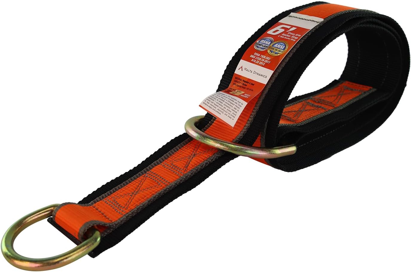 6′ Cross Arm Strap, Fall Protection Beam Strap, D-Ring Safety Strap ...